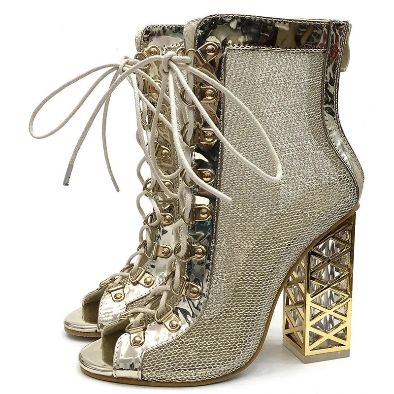 Golden Bling Ankle Boots – The Drag Queen Store