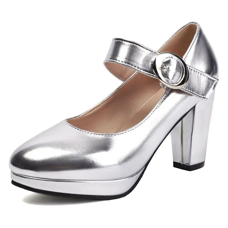 Metallic Mary-Jane Stage Pumps – Drag Queen's Ultimate Disco Glam He ...