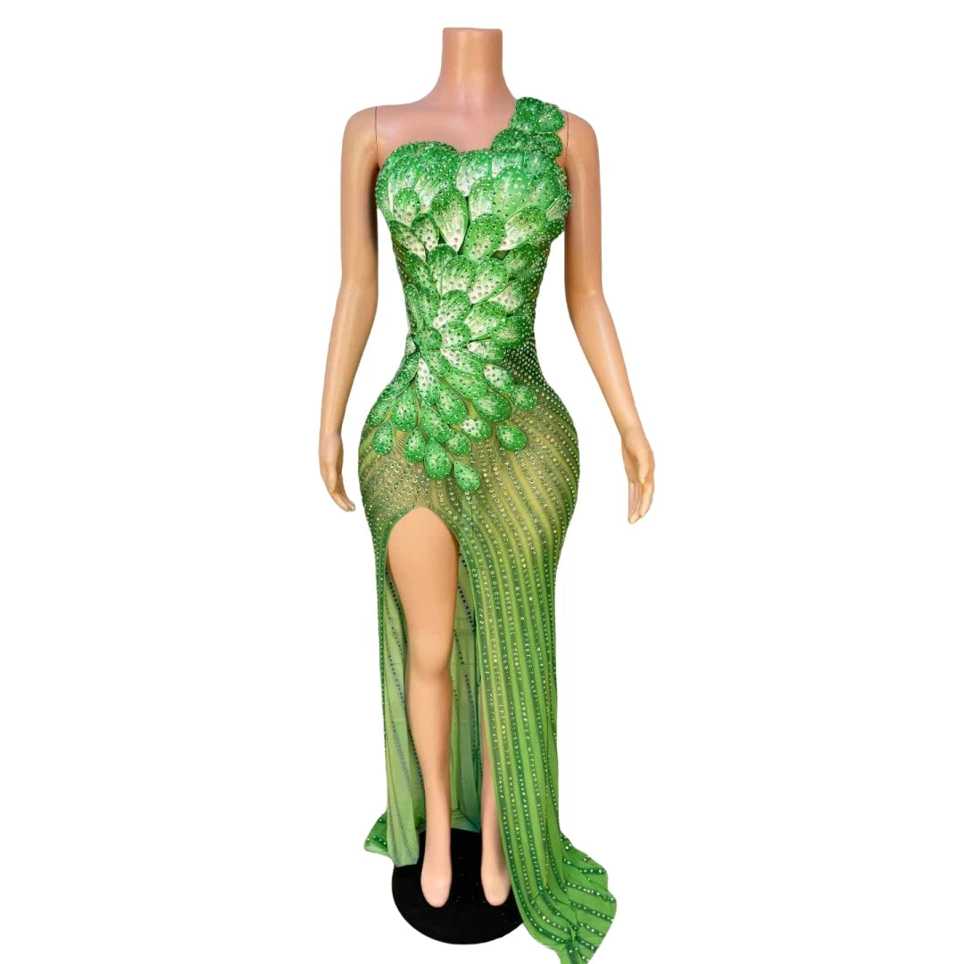 Emerald Envy Drag Queen Gown – Rhinestone Elegance – The Drag Queen Store