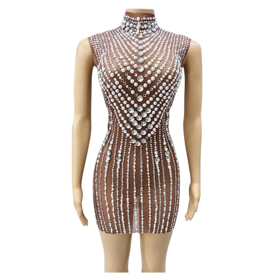 Glamorous Sheer Drag Queen Mini Dress - Sparkle and Shine on Stage ...