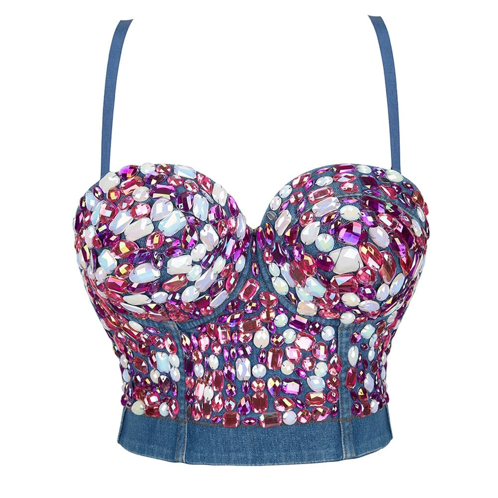 Gemini Realness Rhinestone Bustier – Denim Base, Diva Energy – The Drag ...