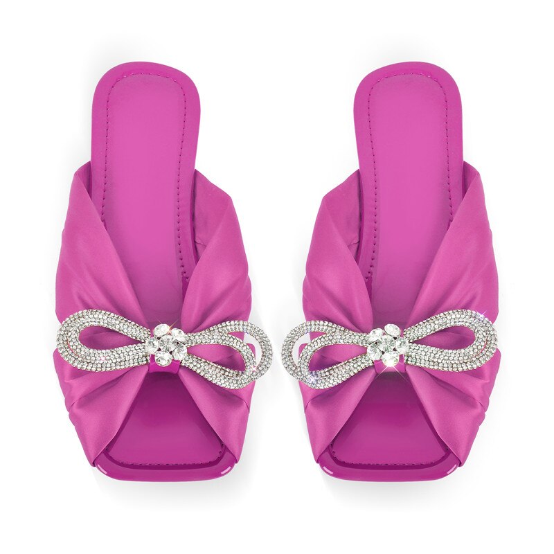 Mabel Syrup Rhinestone Bow Sandals – The Drag Queen Store