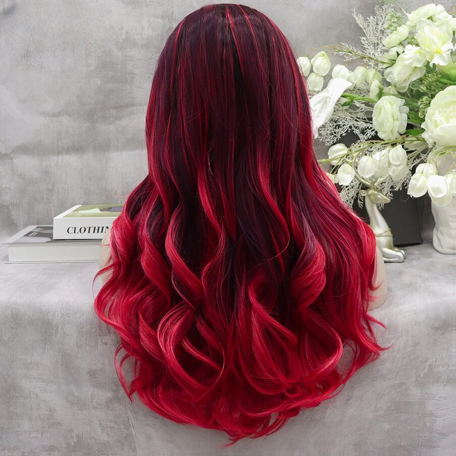 Sherry Vine Ombre Red Black Lace Front Wig – The Drag Queen Store