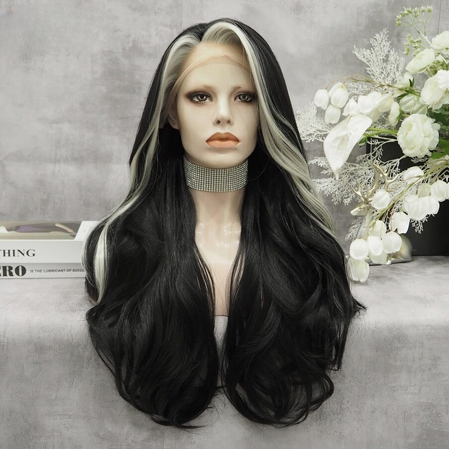 Queen Jolene Black Wig With Highlights – The Drag Queen Store