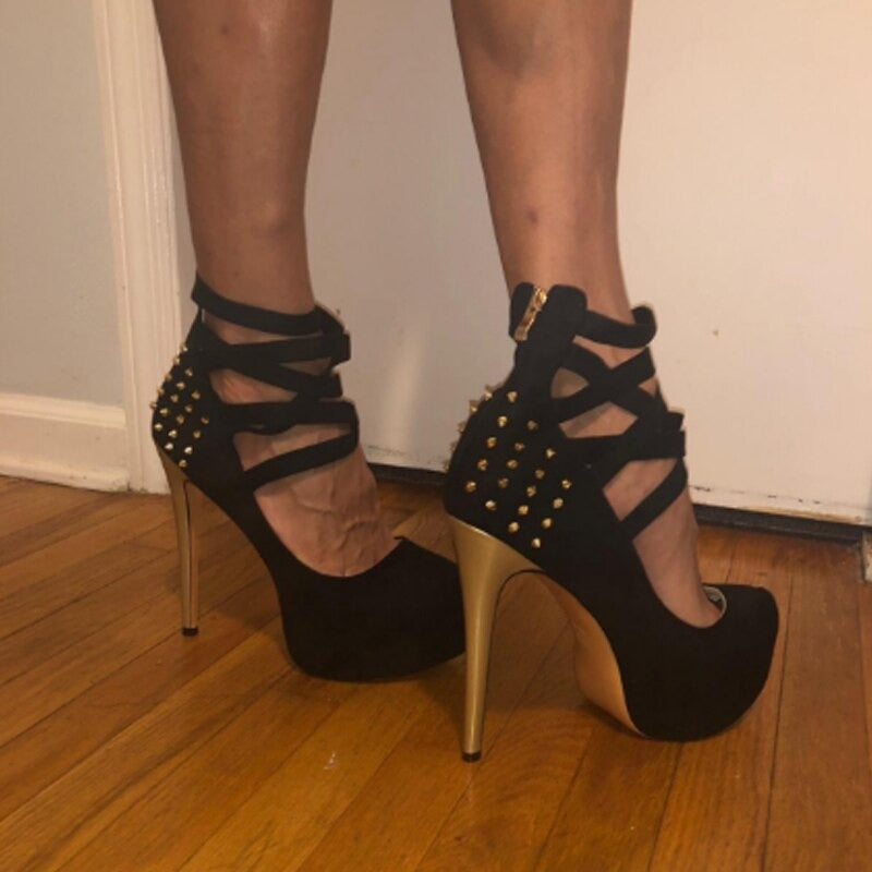 Hazel Nutt Strappy Pumps – The Drag Queen Store