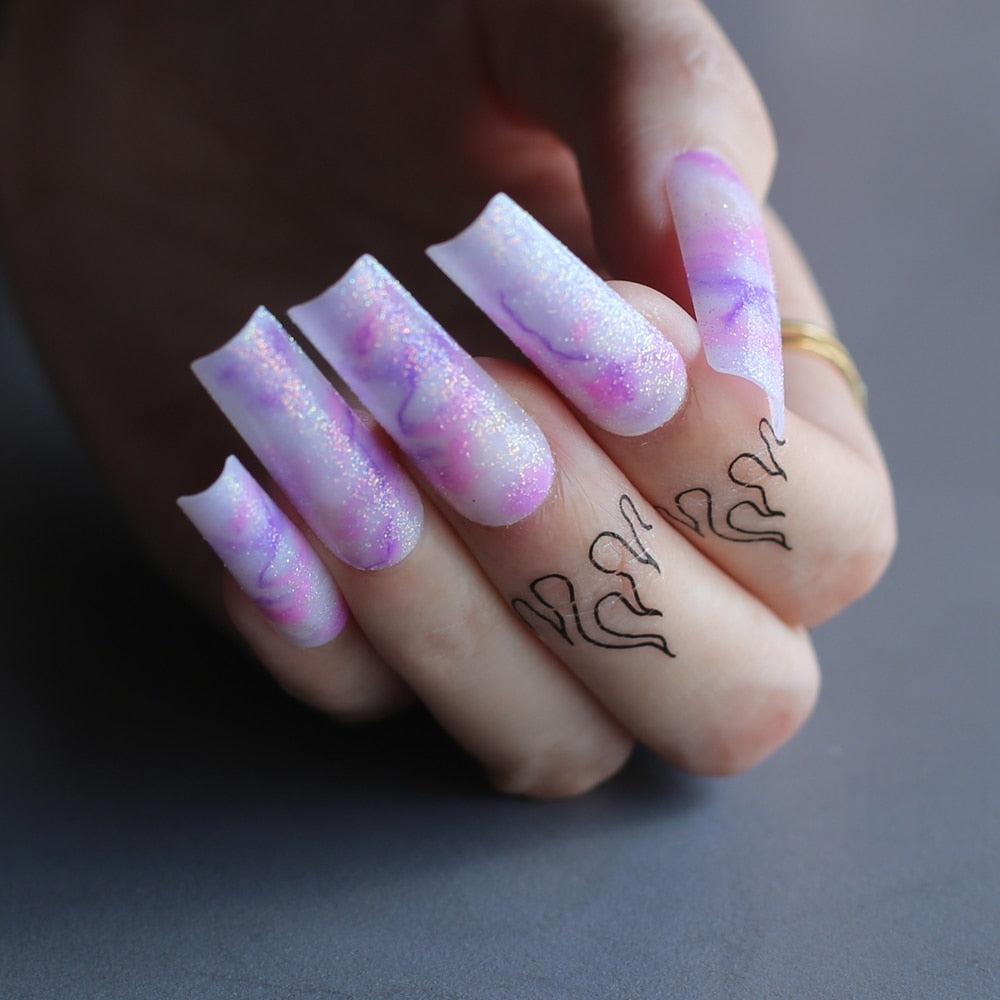 Pink Glitter Extra Long Press On Nails – The Drag Queen Store